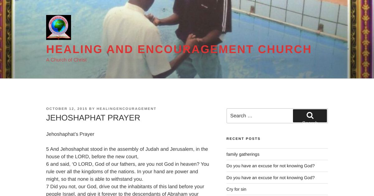 JEHOSHAPHAT PRAYER – Healing and Encouragement Church
